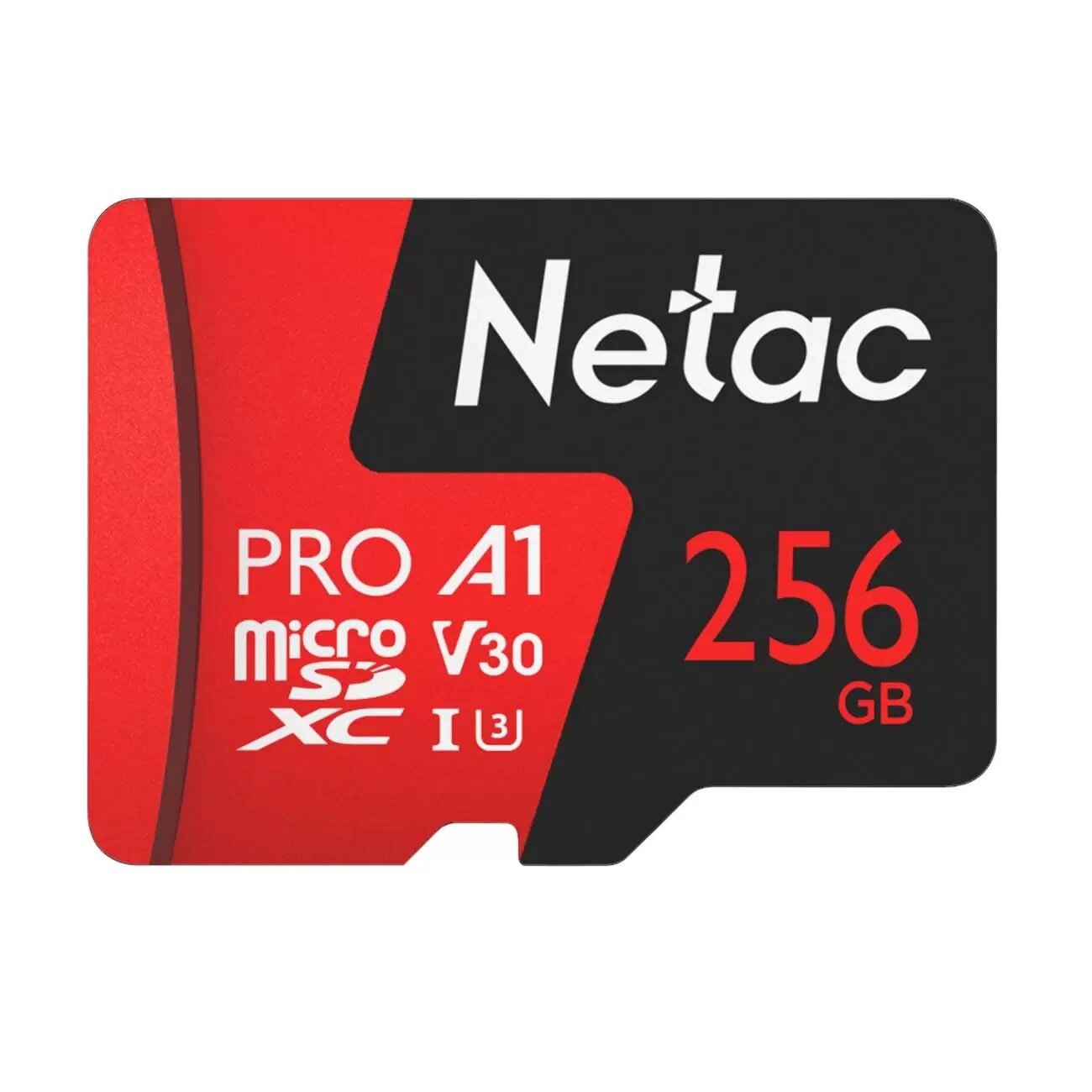 Карта памяти MicroSD, 256GB - Class10, Netac P500 Extreme Pro (100 Mb/s), без адаптера