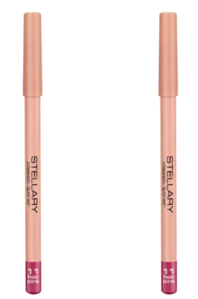 Карандаш для губ Stellary Lipliner, тон 11 Hot Pink, 1,35 г, 2 шт