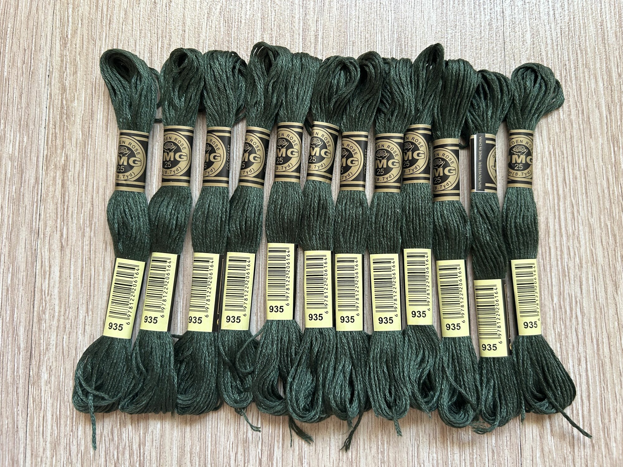 Нитки для вышивания JMC мулине (150-3866) 100% полиэфир 12 штук x 8 м