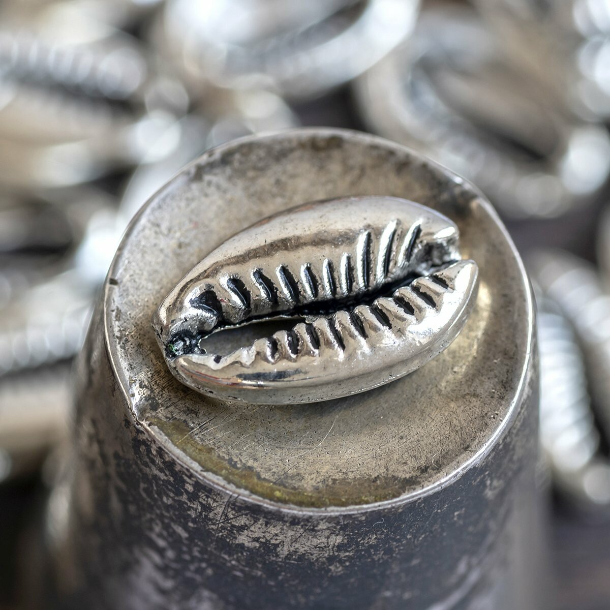 Кулон Подвеска металлическая ракушка 10 шт. для рукоделия / браслета / сережек, цвет античное серебро, 19x12x4 мм