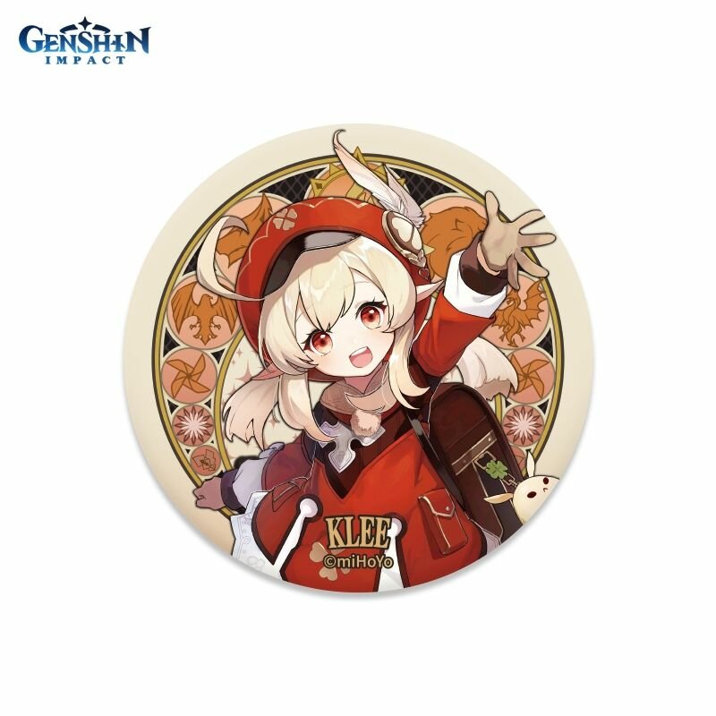 Значок Mondstadt Can Badge Klee 6972957482755 металл, диаметр 7,5 см