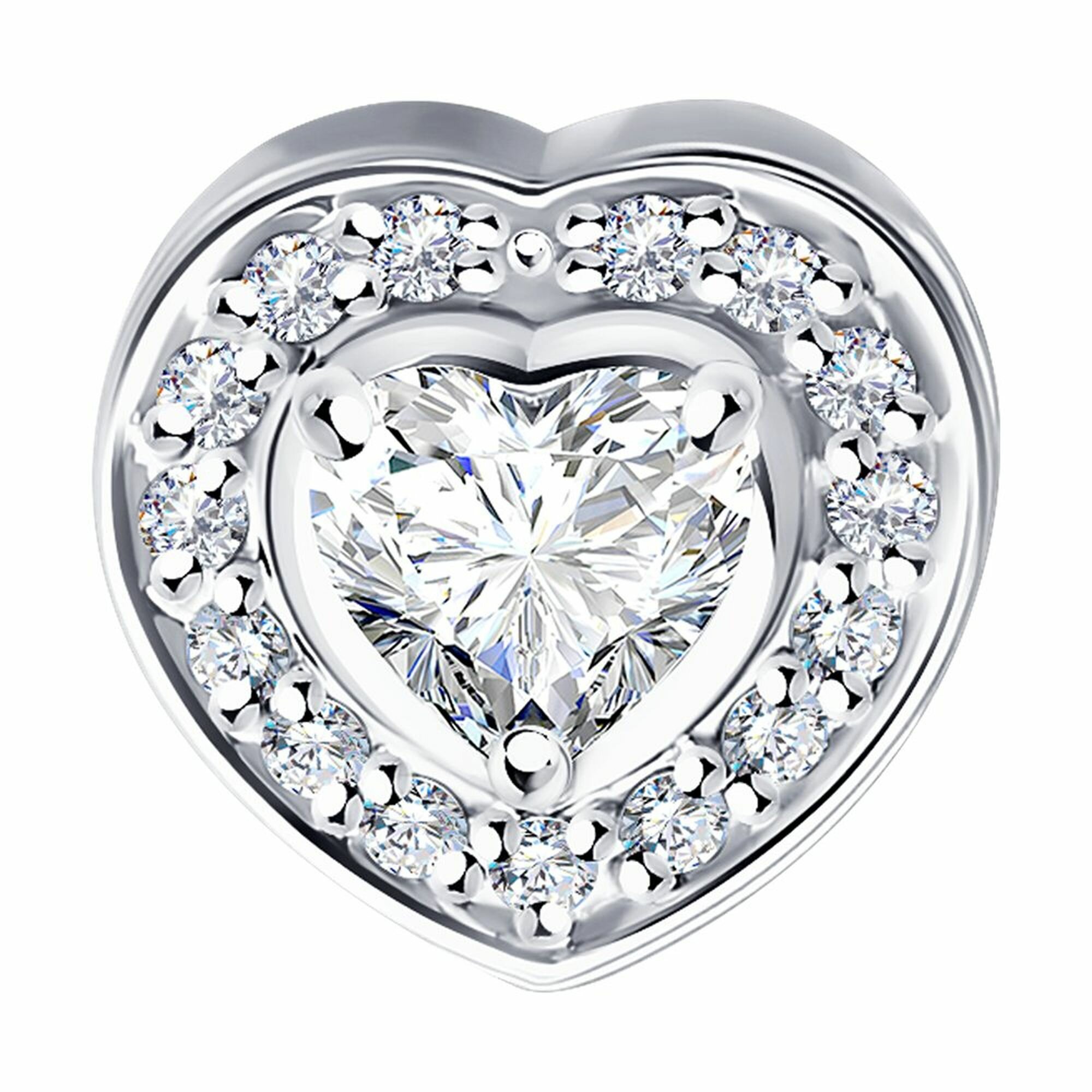 Подвеска, белое золото, 585 проба, бриллиант