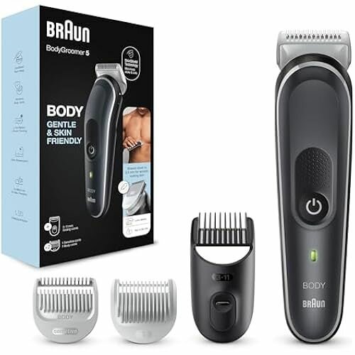 Машинка для ухода за телом Braun Series 5 / интимная бритва для мужчин, уход за телом и удаление волос для мужчин, для груди, подмышек, насадки-расчески 1 11 мм, время работы 100 минут, BG5340