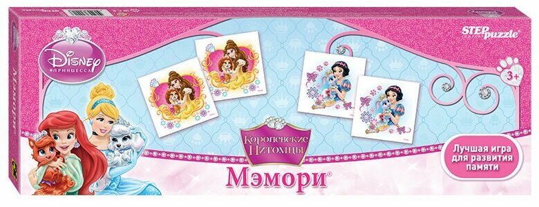 Настольная игра Step Puzzle "Мэмори Принцессы", развитие памяти, для 2-4 игроков, от 3 лет