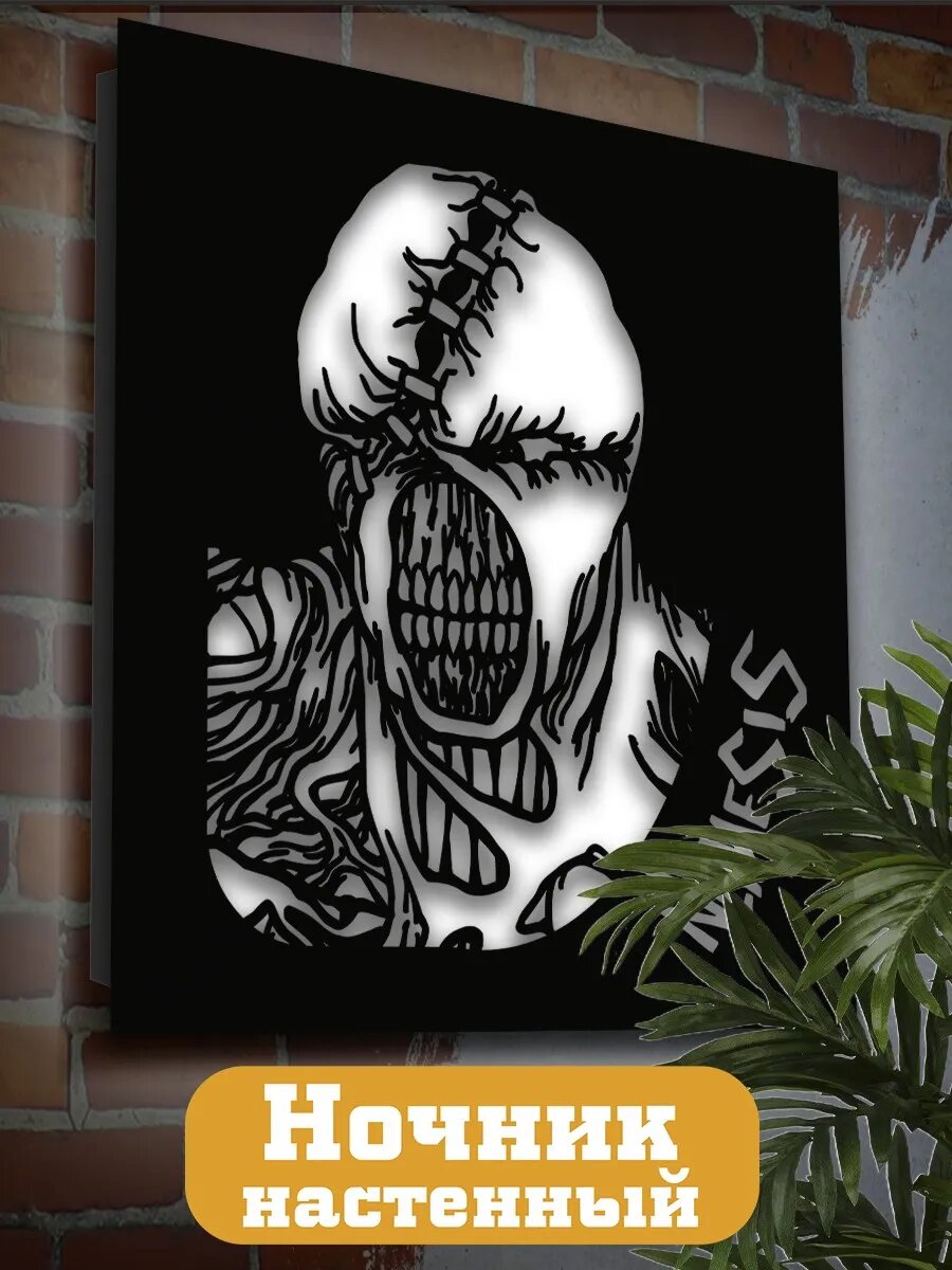 Настенный светильник панно Игры Resident Evil 2 (обитель зла, Ада вонг, Леон Кеннади, PS, Xbox, PC, Switch) - 2517