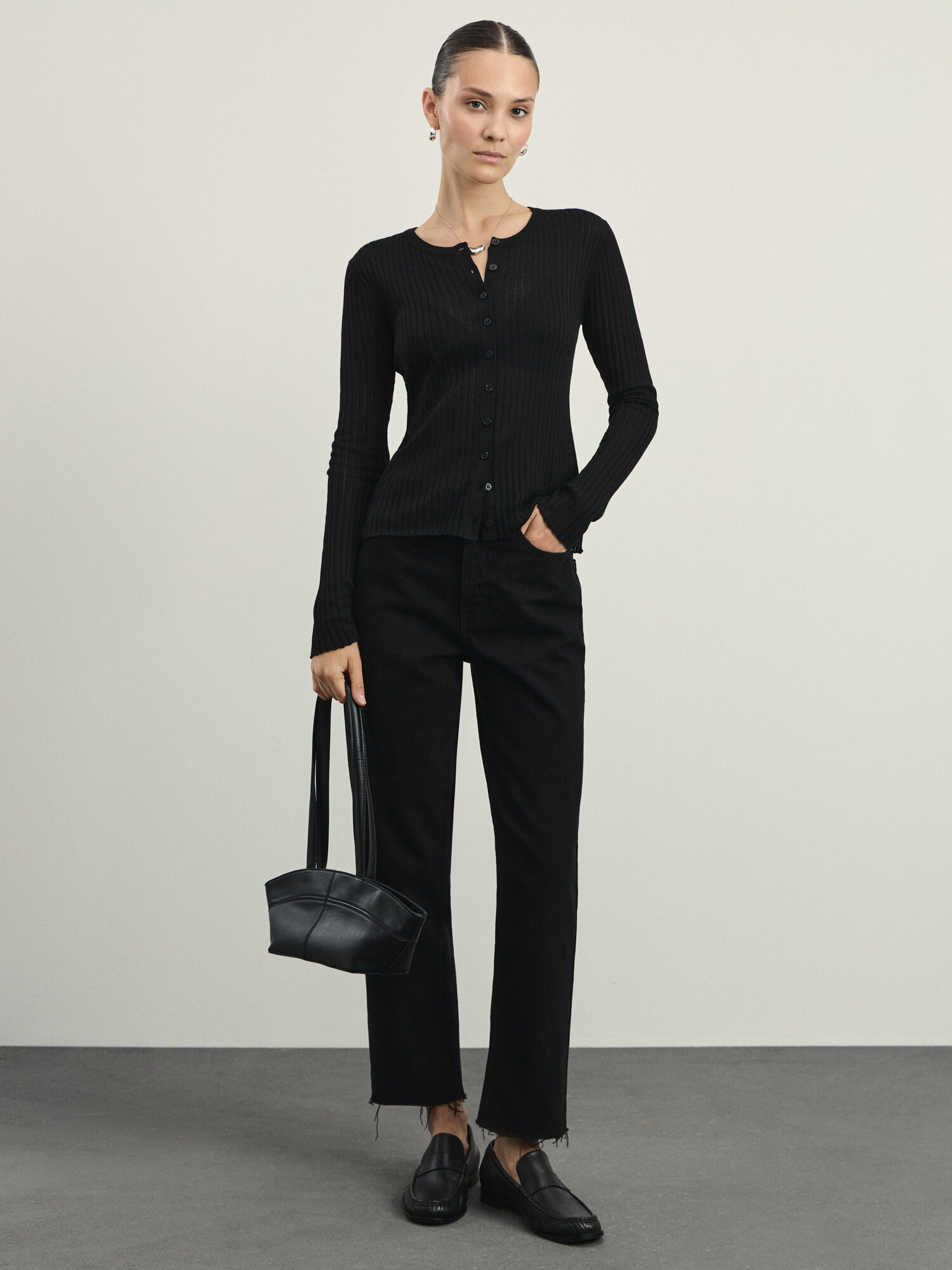 Джинсы straight cropped 