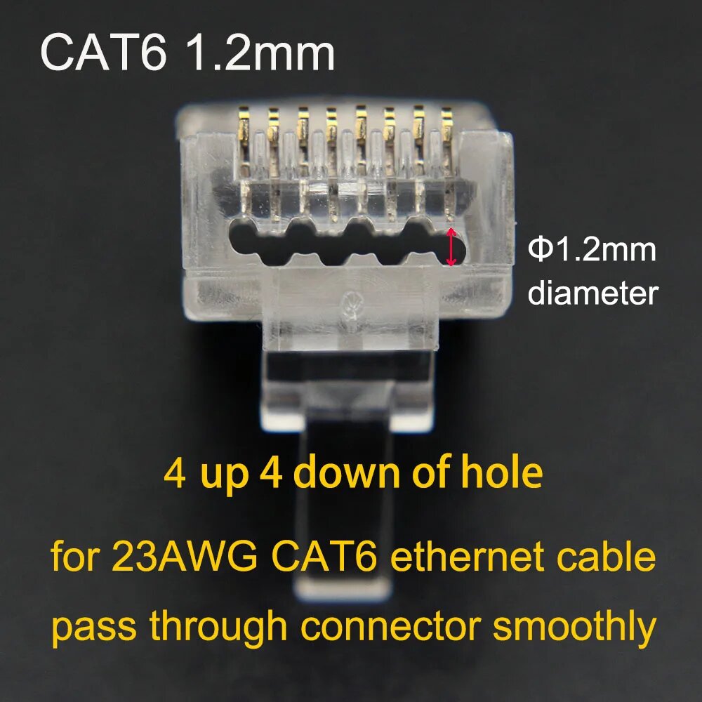 50шт RJ45 CAT6 1.2mm Gold plated 50U разъем