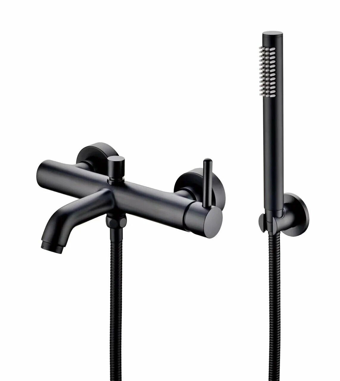 Смеситель для ванны с лейкой, латунь, Grocenberg GB8099 Чёрный матовый