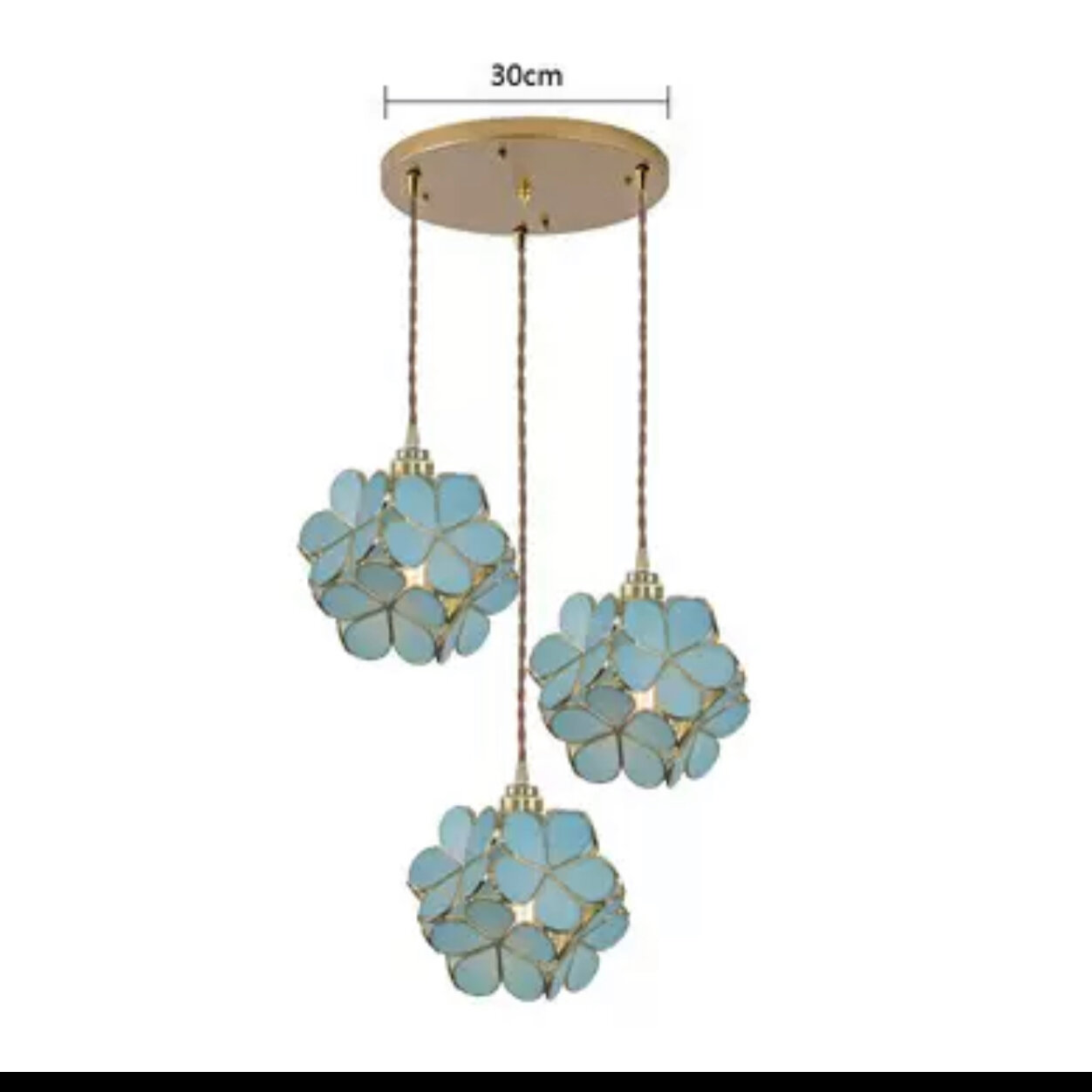 Светильник Fiorellini (3 плафон/ круглая платформа/ цвет голубой)