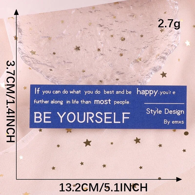 Тканевая нашивка "Be Yourself" 13x3.7 см, 2.7г
