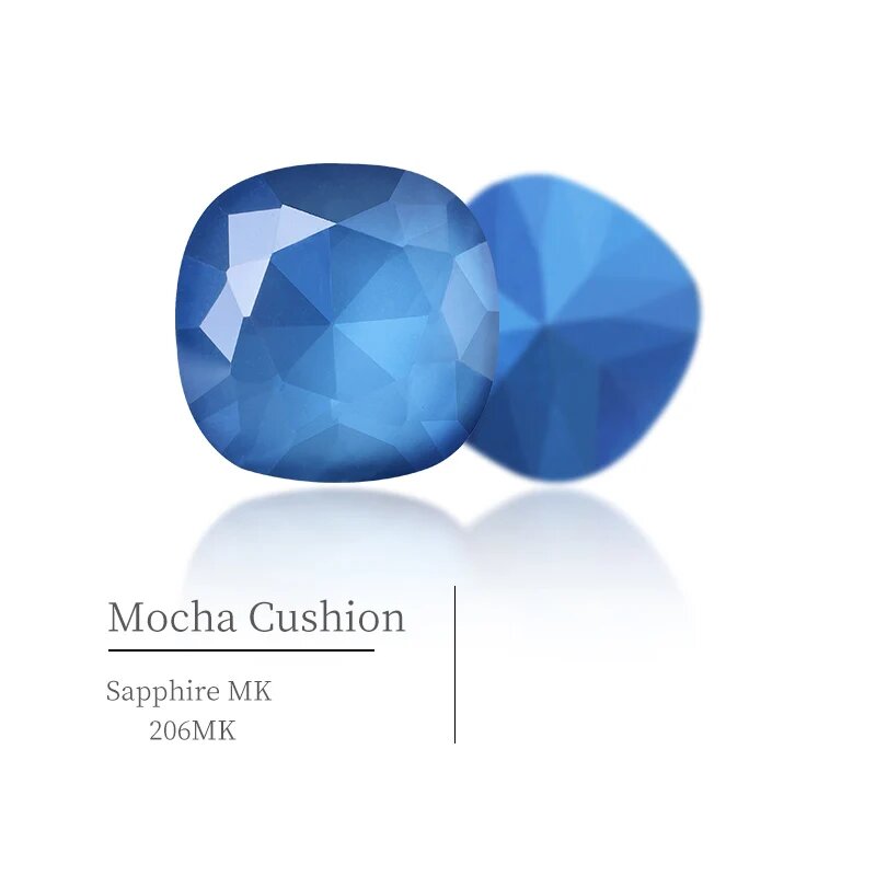 Синий сапфир Mocha Cushion 12mm 10шт