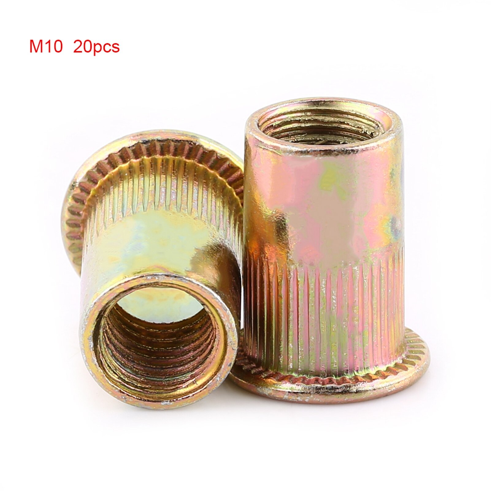 Плоские резьбовые заклепочные гайки-фланцы из углеродистой стали M3-M12 (20 шт, M10)