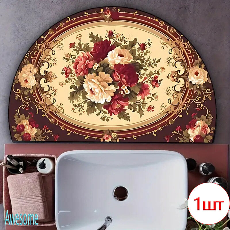 Коврик придверный, Полукруглая плитка для пола-90*60M-№246-CP