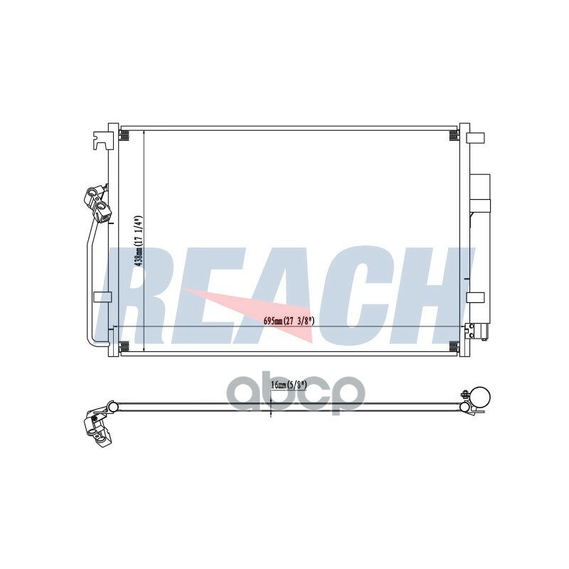 Радиатор кондиционера MERCEDES SPRINTER 2500 3.0 V6, 2007-2009 REACH арт. 1313902PD