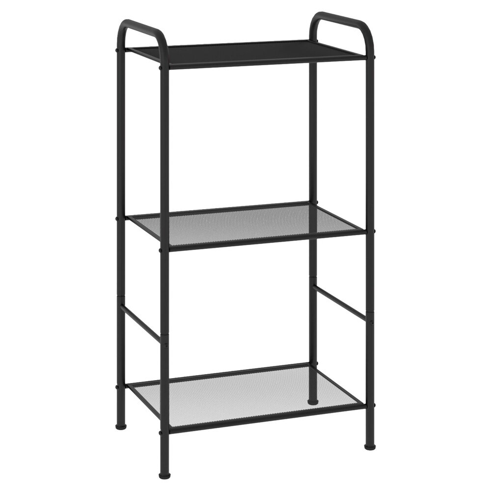 Стеллаж ЗМИ на металлокаркасе, "Валенсия-13", 455х300х855 мм, 3 полки, черный