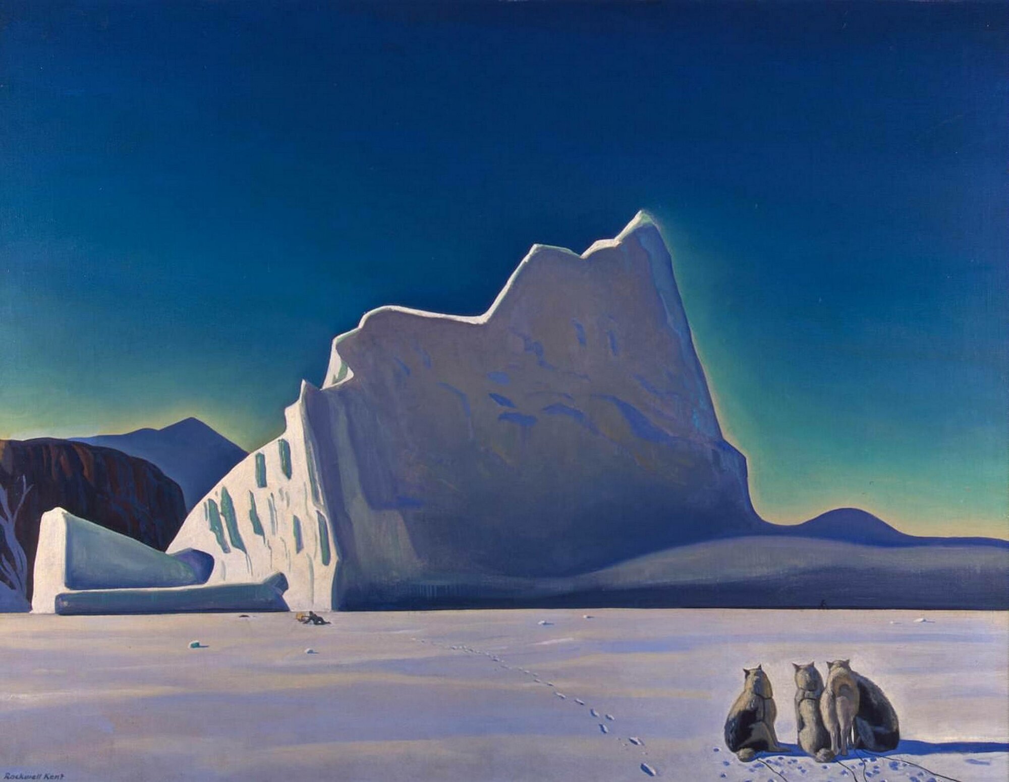Картина Кента Рокуэлла Охотник на тюленей. Северная Гренландия 80х62 см