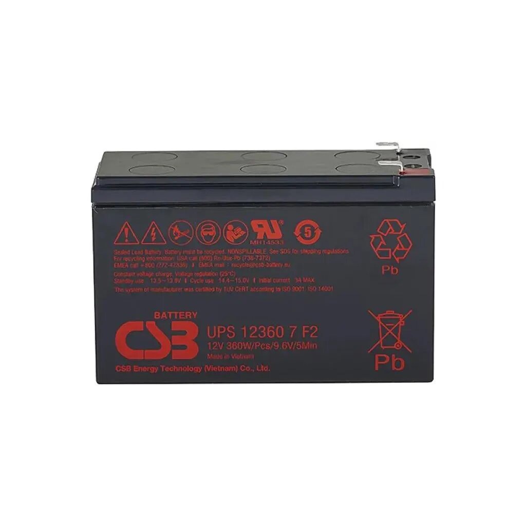 Аккумуляторная батарея CSB UPS 123607 F для ИБП, 12В, 7.5Ач [ups 123607 f2]