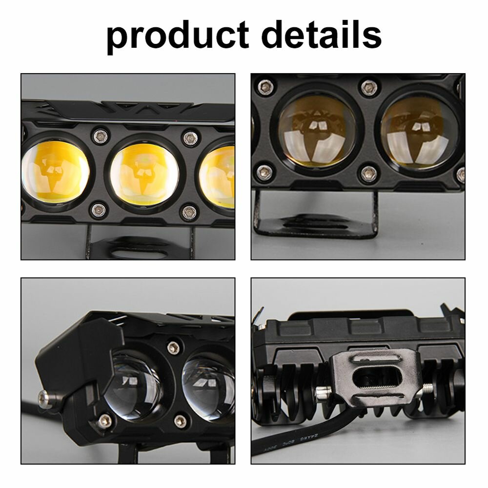 3 светодиодные фары: дальний/ближний свет, IP67, 8-80В для мотоциклов, квадроциклов