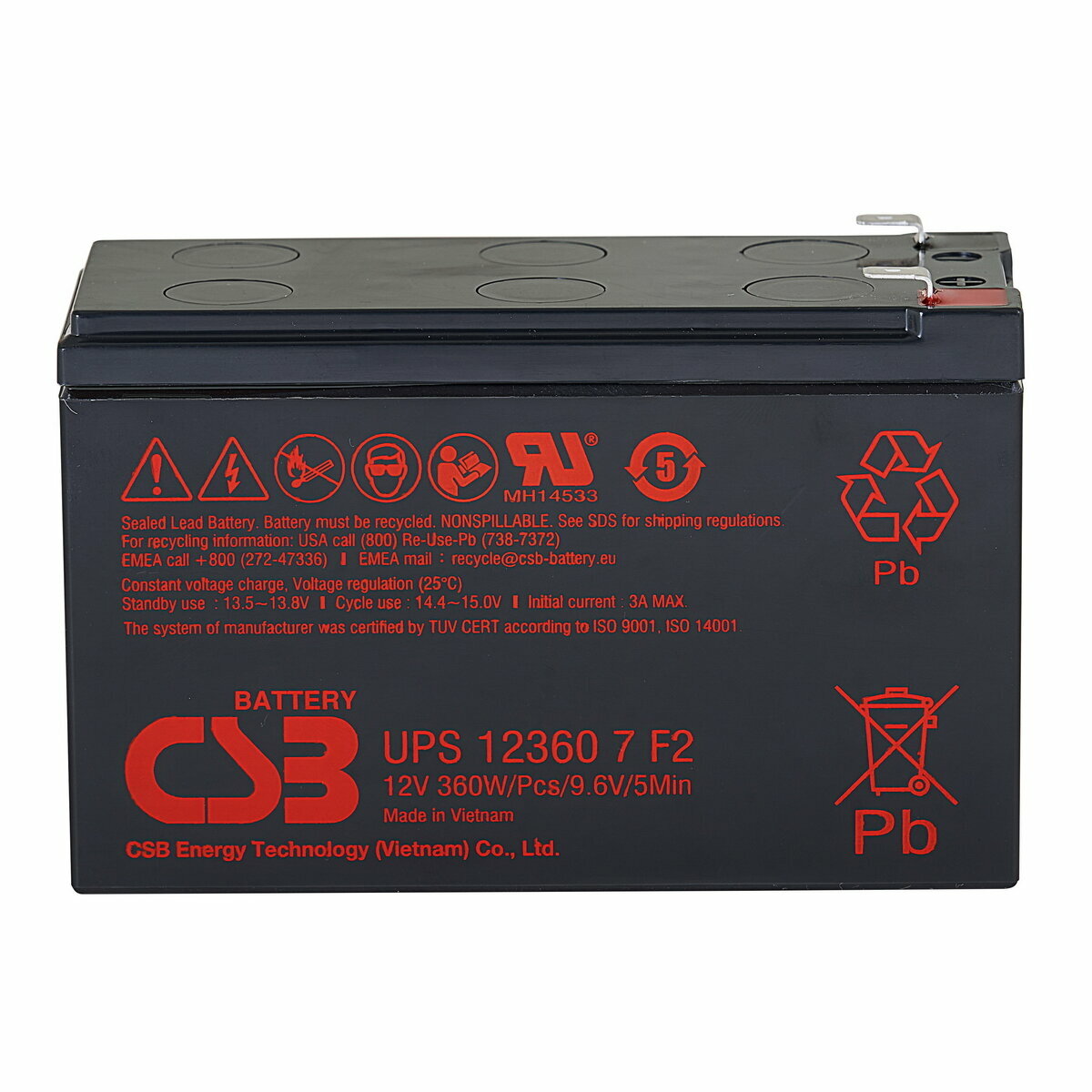Аккумулятор CSB Аккумулятор CSB UPS123607 F2 12В/7,5Ач || уц-3-1