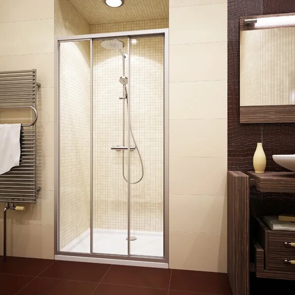 Душевая дверь в нишу GuteWetter Practic Door GK-403A левая стеклянная, раздвижная, 125 см