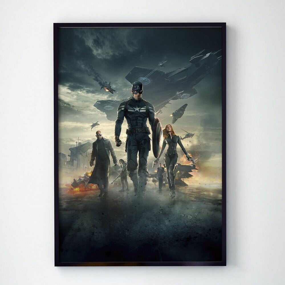 Плакат, постер Капитан Америка (Captain America) на бумаге, размер 30х42см