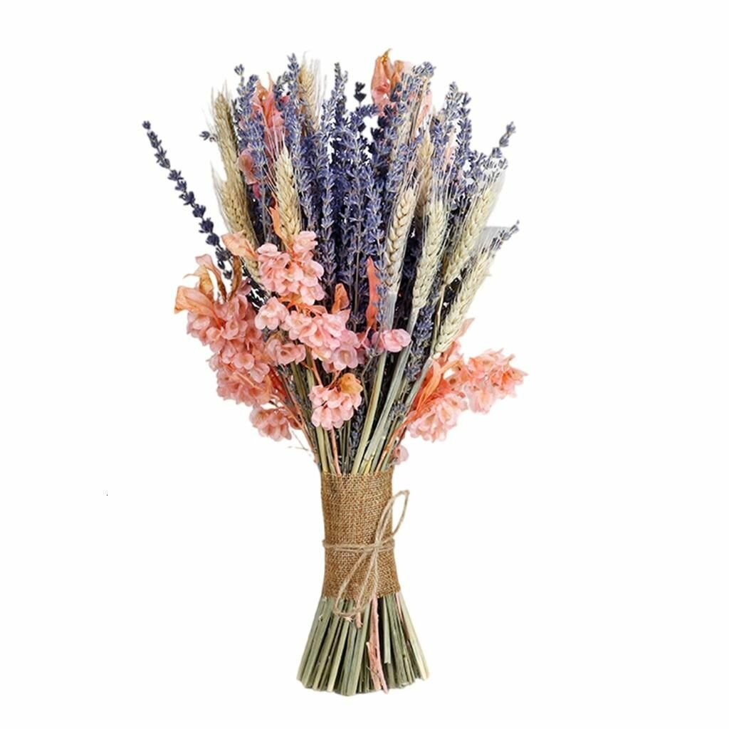 Букет из 1 пучка сухих цветов лаванды-лавандово-розовый цветок-бабочка