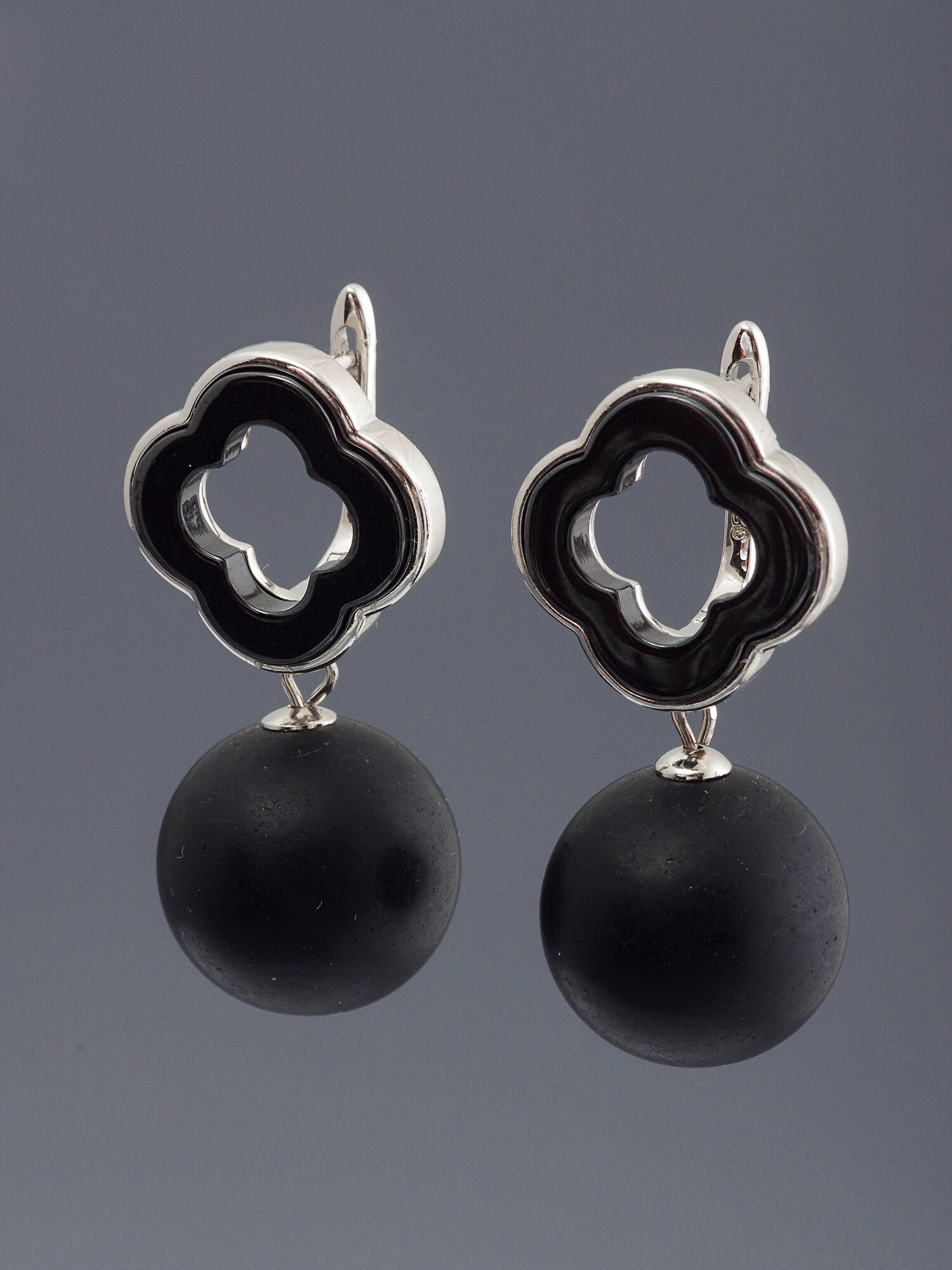 Серьги с подвесками, агат синтетический