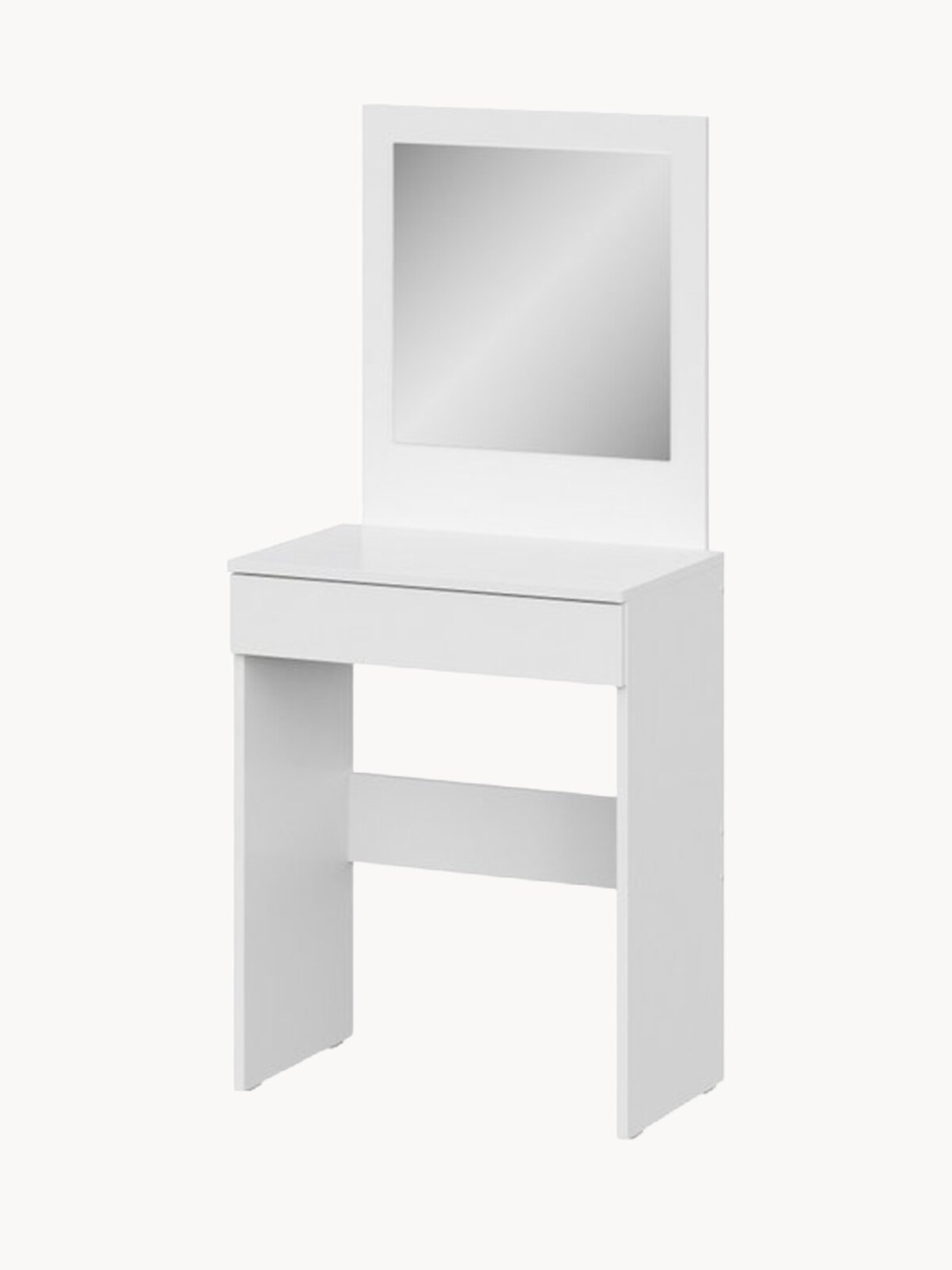 Туалетный столик Абелия, с зеркалом и ящиком, ЛДСП, современный стиль, белый