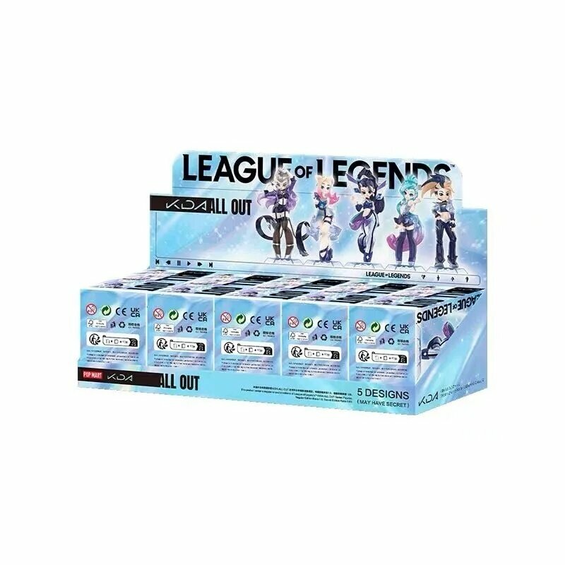 POP MART - Коллекция League of Legends K/DA ALL OUT Серия Слепая коробка, Подарки, украшения комнат, Набор (5 шт)
