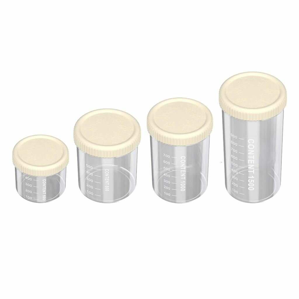 1 комплект из 4 штук, прозрачные пластиковые банки для галантереи