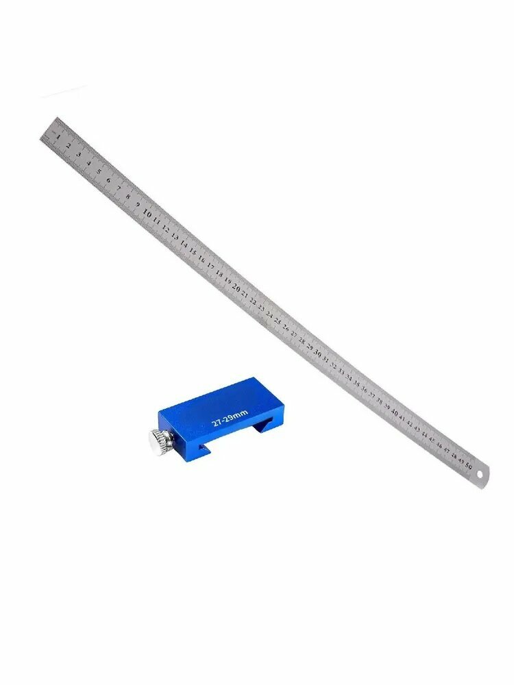 Стальной линейка для разметки с фиксатором - 50 см