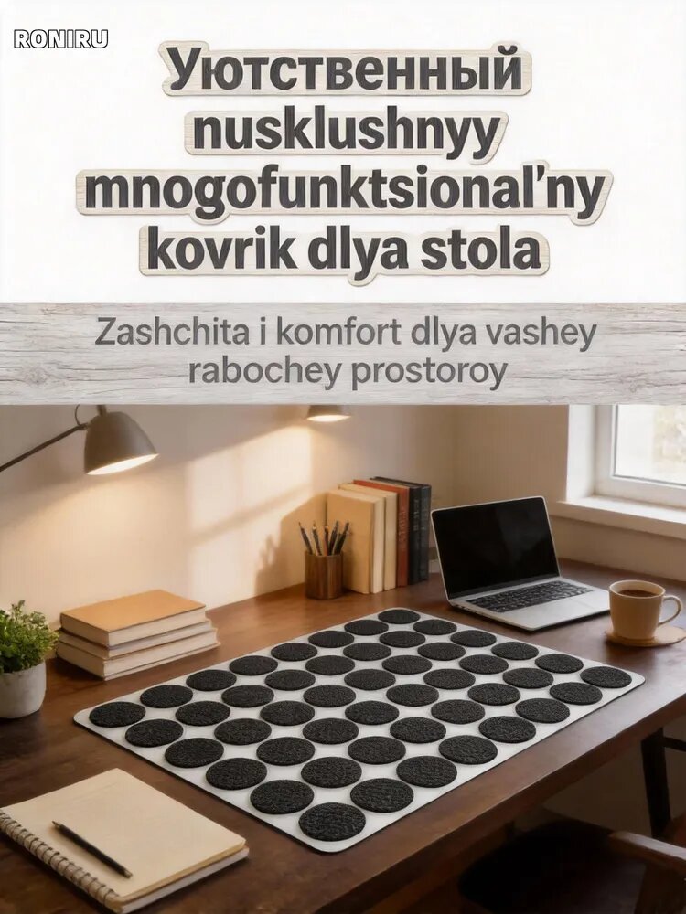 Утолщенный нескользящий коврик для стола, многофункциональные самоклеящиеся защитные прокладки из TRP резины для мебели набор 12/30/48 черный