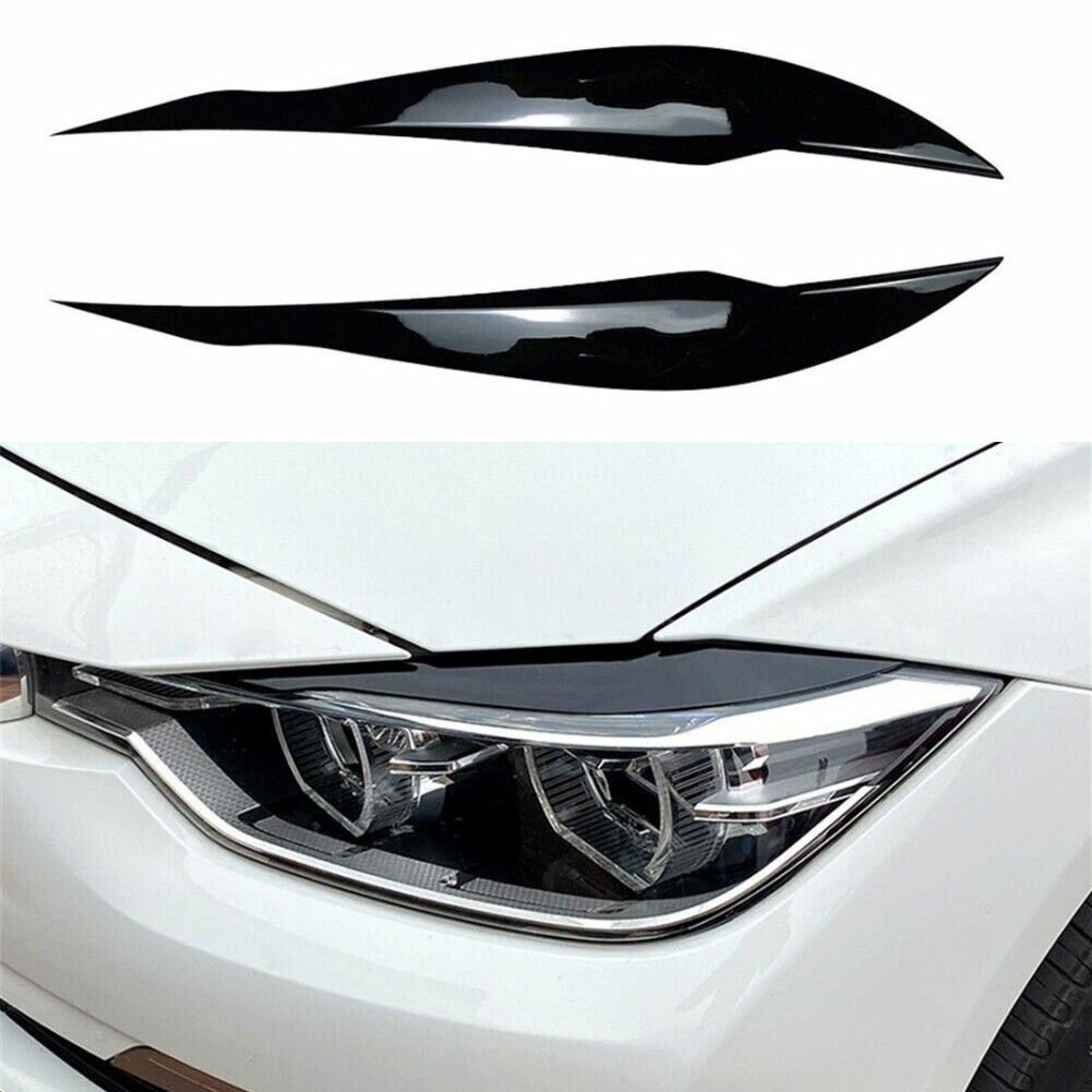 2 шт. накладки на фары F30, глянцево-черные, для BMW F30 седан 2012-2018