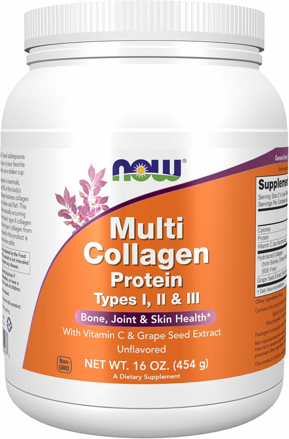 NOW Multi Collagen Protein Types I, II, III 454 g (мути-коллаген в порошке)