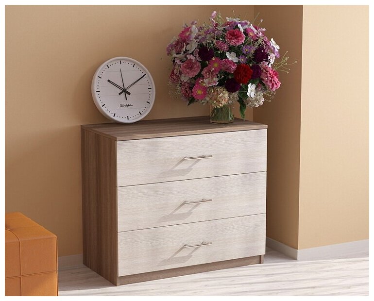 Комод Мебелинк 500-11 Ясень Шимо светлый для одежды 80*70*43