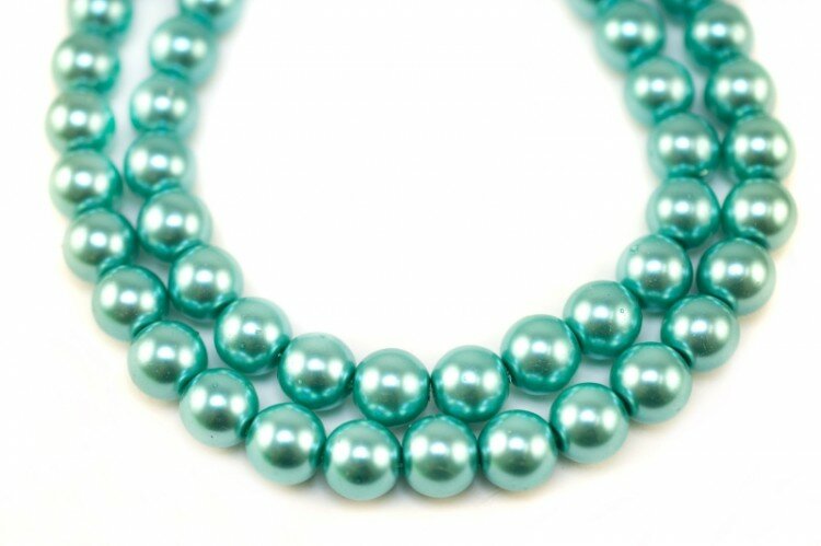 Жемчуг искусственный 12мм, отверстие 1,5мм, цвет голубой, 520-004, 10шт