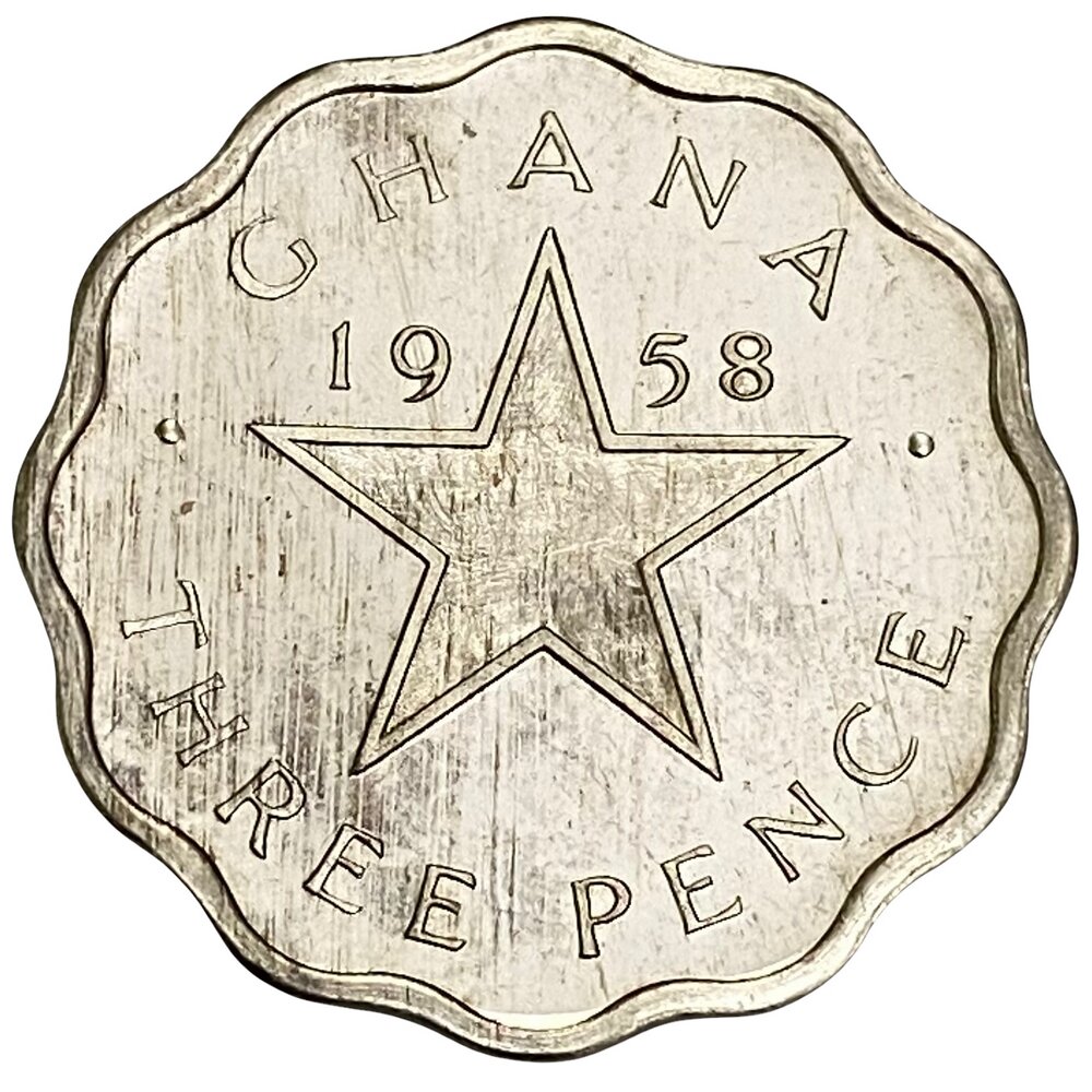 Гана 3 пенса 1958 г. (Proof)