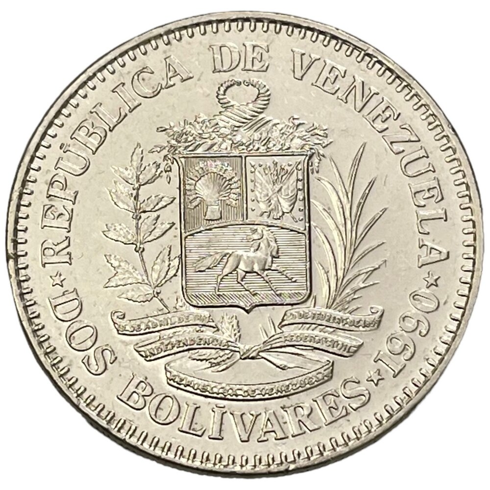 Венесуэла 2 боливара 1990 г.