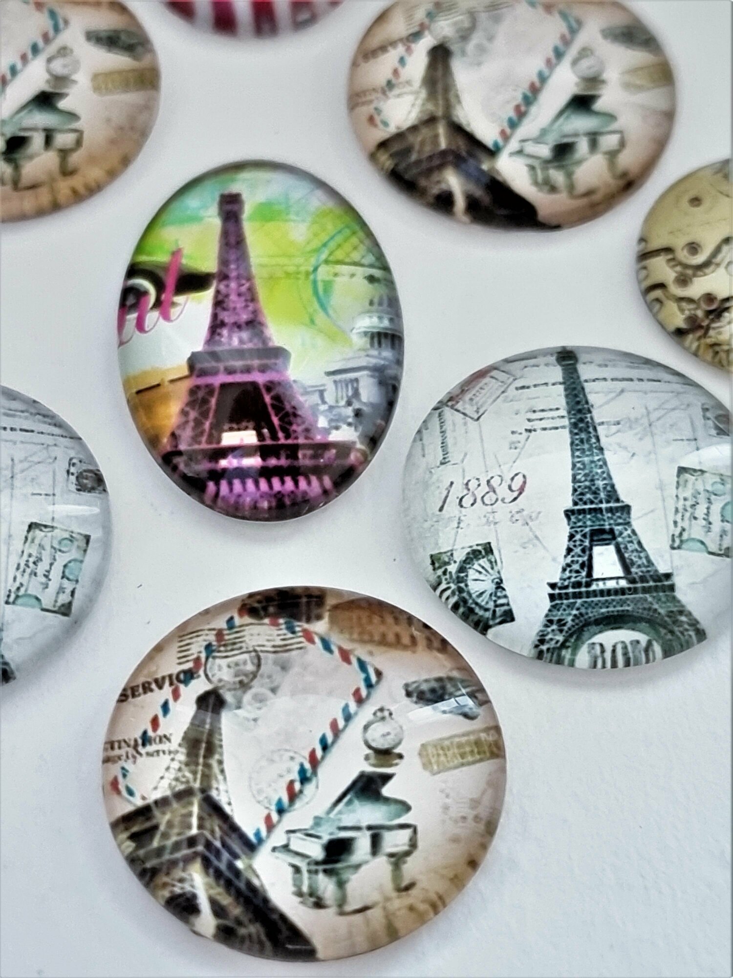 Кабошоны с рисунками № 7. 9шт.