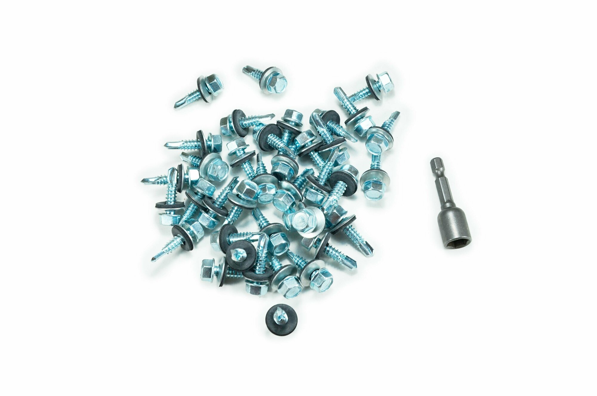 Комплект кровельных саморезов с битой 6,3х19 (50шт)