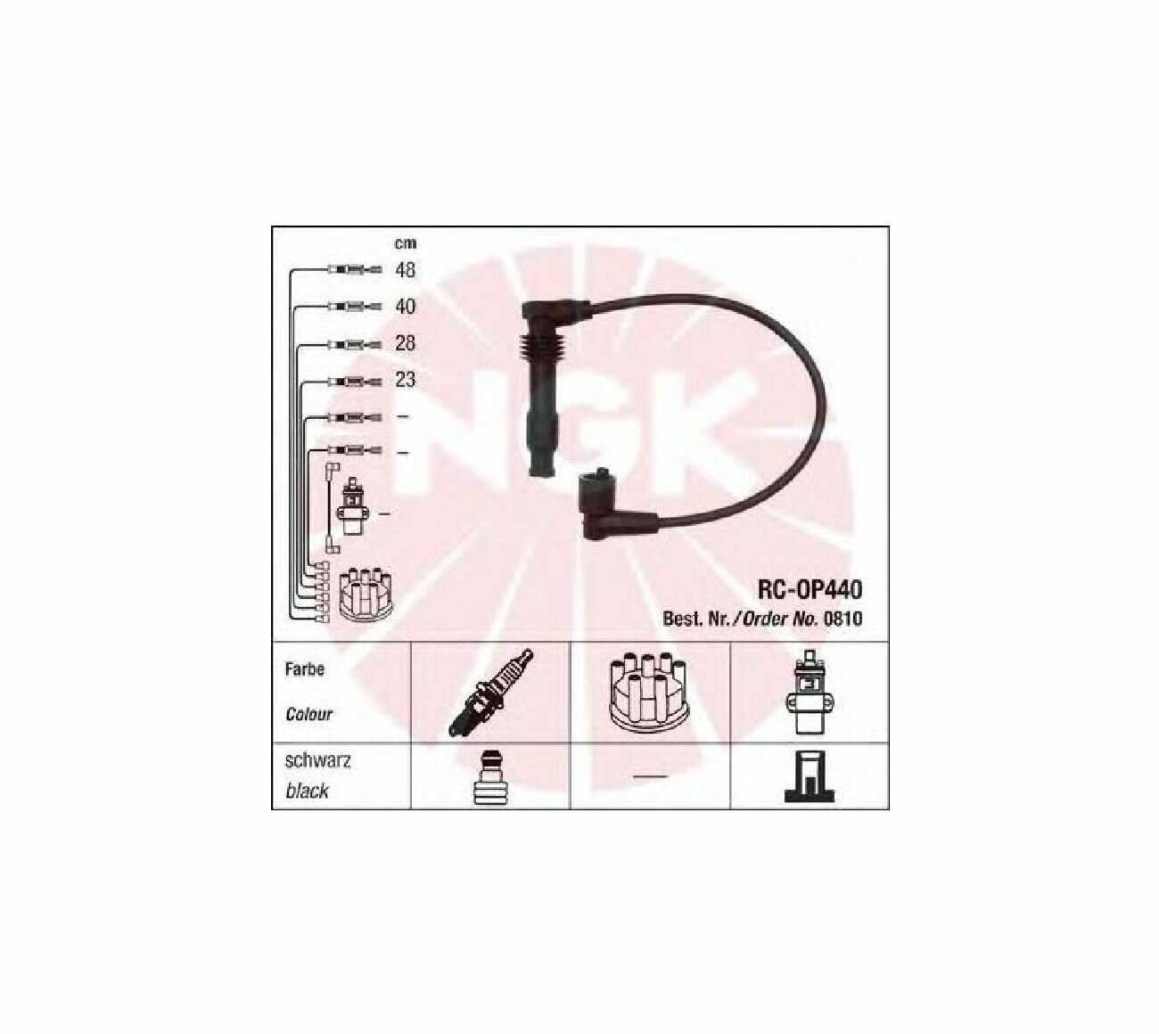 NGK RCOP440 RC-OP 440 к-кт проводов!\ Opel Astra F/Vectra B 1.8/2.0 16V 93-00