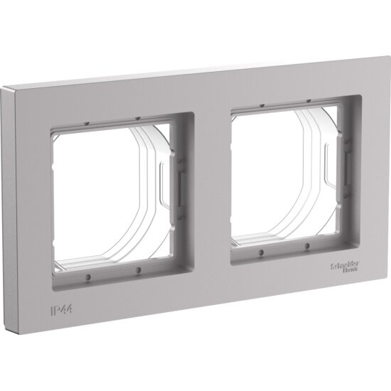 Рамка Systeme Electric (schneider Electric) AtlasDesign AQUA 2-постовая IP44, Алюминий, ATN440302