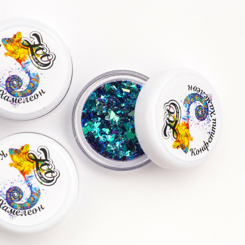 Конфетти Хамелеон Zoo Nail Art №1528, 1 г многогранный блеск с эффектом хамелеона