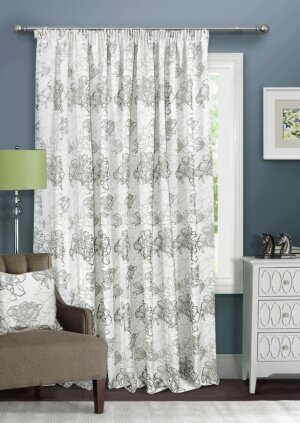 Штора на тесьме Rapsodia 276х270 см, жаккард, светло-серый, Kauffort