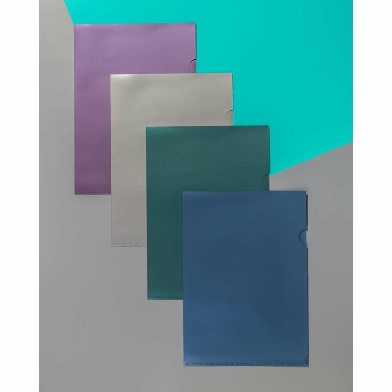 Папка уголок Attache Metallics А4 пластиковая 200 мкм 4 штуки в упаковке, 1688155