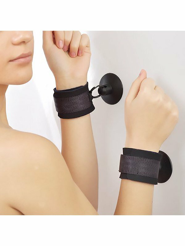 Наручники Sitabella, с присосками, для сексуальных игр, неопреновые, чёрный/синий