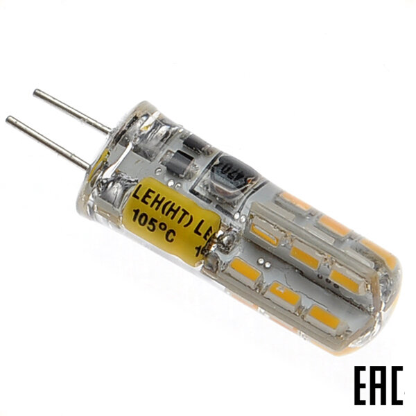 Лампа светодиодная "капсула" силикон General теплый белый свет 1,4Вт 652200 GLDEN-G4-3-S-12-2700К 12 В (6 шт. в комплекте)