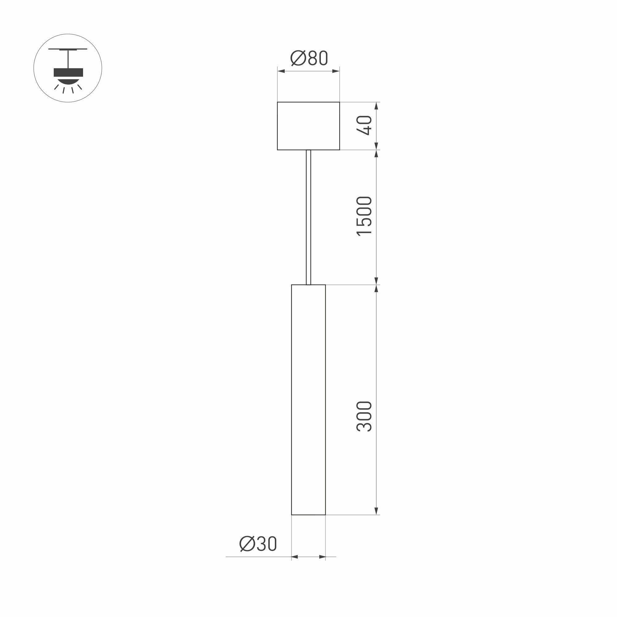 Светильник SP-PIPE-HANG-L300-R30-9W Day4000 (WH, 24 deg, 230V) (Arlight, IP20 Металл)