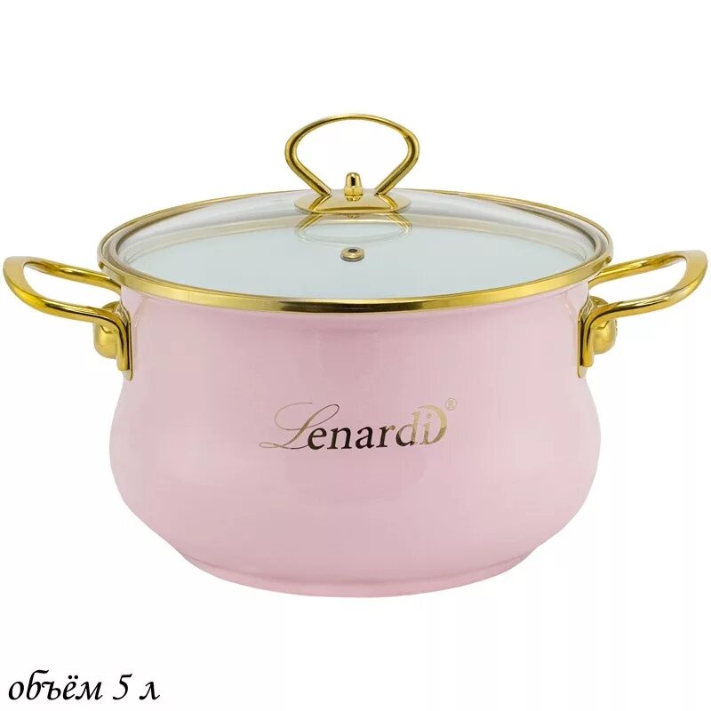 Кастрюля эмалированная 5л. с крышкой 24см. MIGUEL 776-038 118-776-038