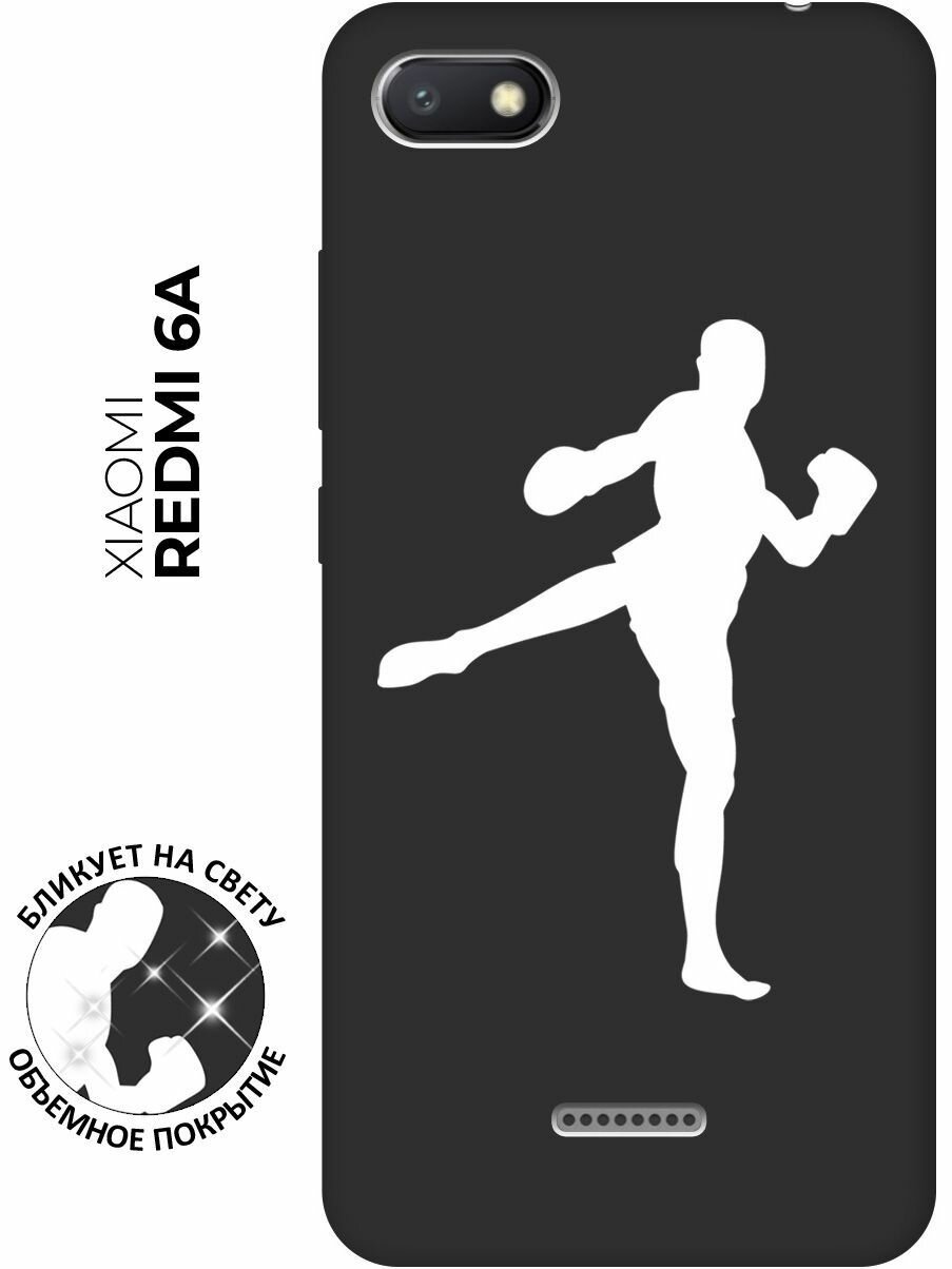 Матовый чехол Kickboxing W для Xiaomi Redmi 6A / Сяоми Редми 6А с 3D эффектом черный